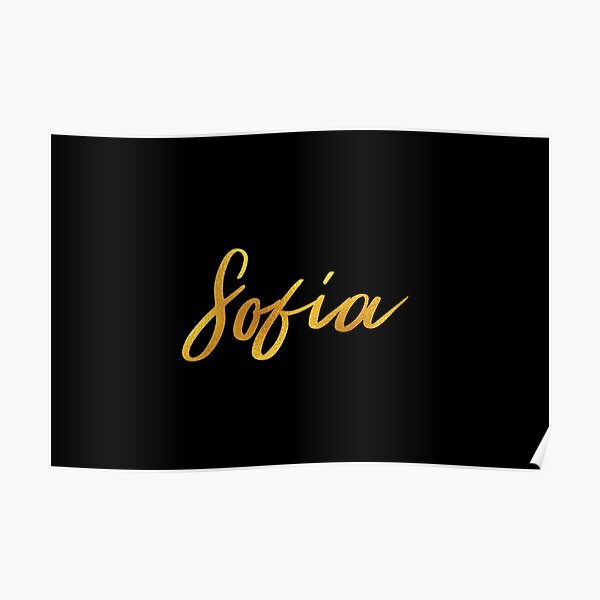 "Sofia Name Hand Lettering in Faux Gold Letters" Poster by PixelOnFire ...