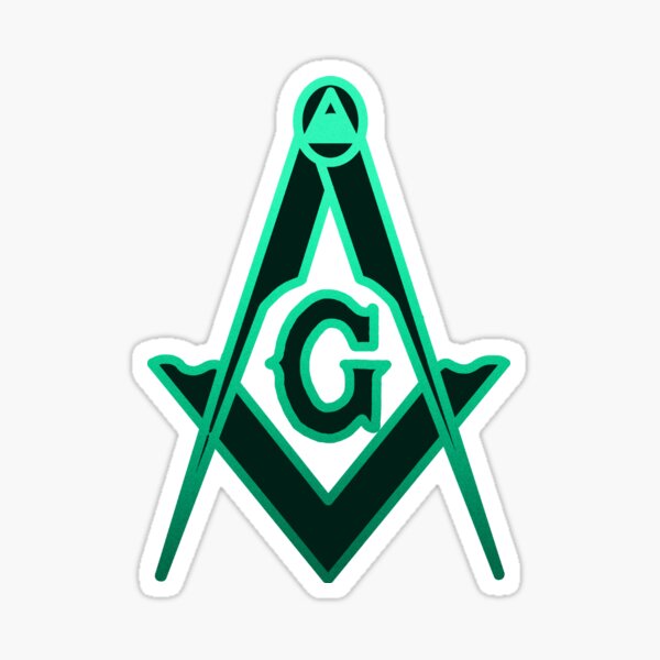 "Green Outline Inner Black Freemason Compass" Sticker for Sale by ...