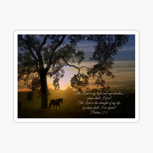 "Horse and Oak Tree Bible Verse Psalms 27:1 The Lord is My Light ...