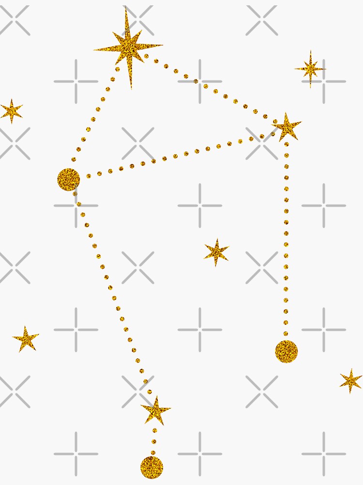 "Libra Zodiac Constellation - Gold Sparkle" Sticker for Sale by ...