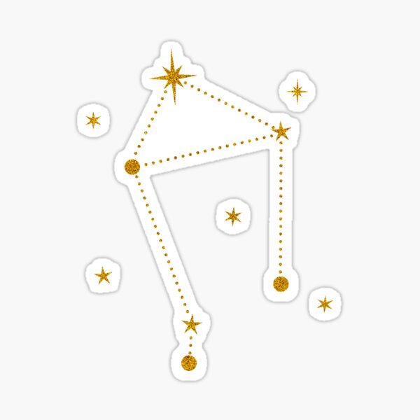 "Libra Zodiac Constellation - Gold Sparkle" Sticker for Sale by ...