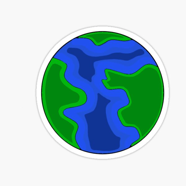 "Minimal Planet earth design " Sticker by OkClothingCo | Redbubble