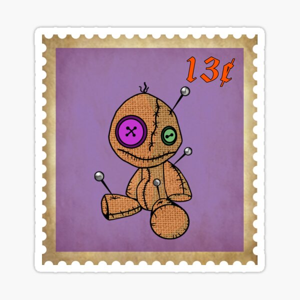 "Voodoo Doll on Postage Stamp" Sticker by Darcy777 | Redbubble