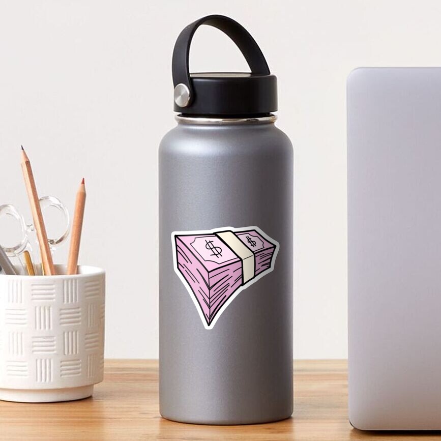 "Pink Money Stack" Sticker for Sale by Puffoo | Redbubble