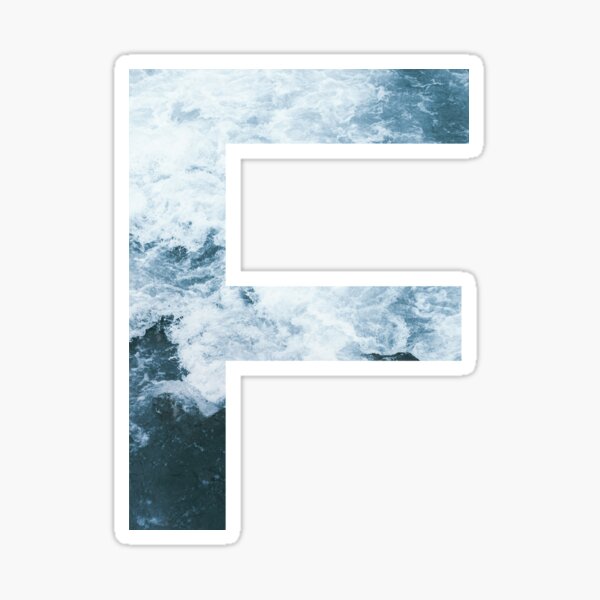 "Letter F Blue Ocean Wave" Sticker for Sale by LiquidUniverse | Redbubble
