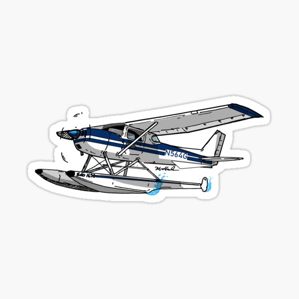 "Cessna 150 On Floats" Sticker for Sale by Michael Garber | Redbubble