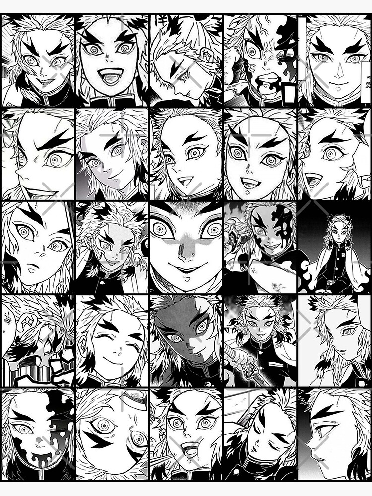 Poster « Rengoku kyojuro- collage version noir et blanc », par ...
