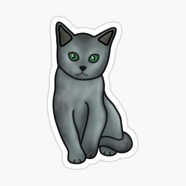 "Russian Blue Cat" Sticker for Sale by kellylouisev | Redbubble