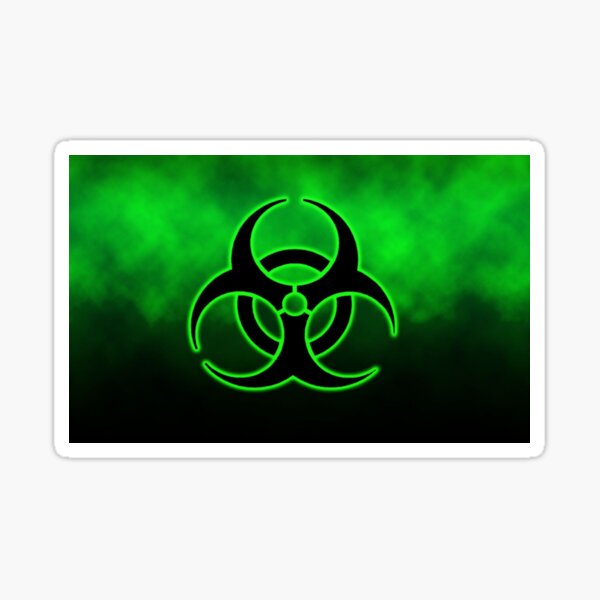 "BioHazard Green Toxic Fumes" Sticker for Sale by WackyJacks | Redbubble