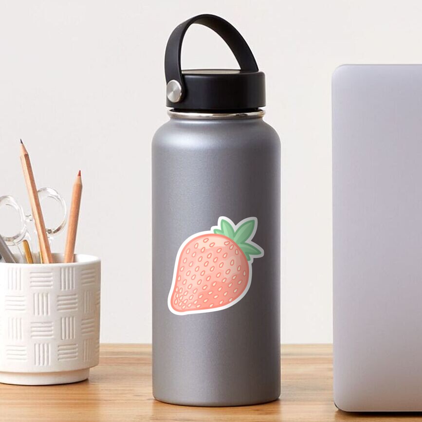 "pastel pink cottagecore strawberry" Sticker by brickelle | Redbubble