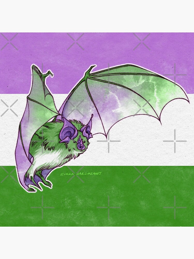 "Pride bat: Genderqueer flag" Art Print for Sale by EvaraHargreaves ...
