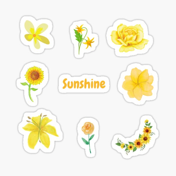 "Yellow Flowers Pack" Sticker by Naturelisa | Redbubble