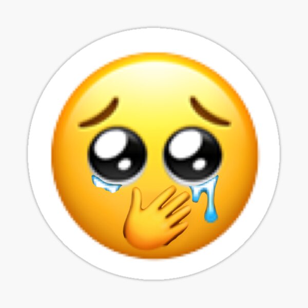 "Hand Over Mouth Sad Crying Face" Sticker for Sale by piperdooley ...