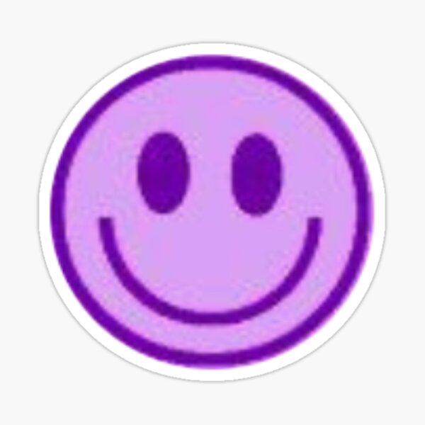 "purple smiley face sticker design" Sticker for Sale by alexismadethis ...