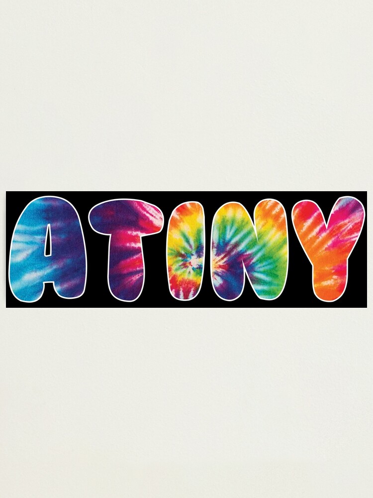 "ATEEZ - Atiny Fandom Quote Text TIE DYE Cute Rainbow" Photographic ...