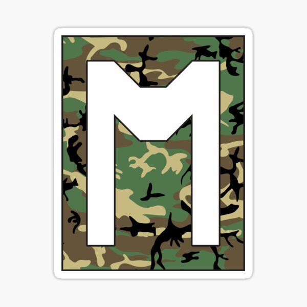 "Letter "M" Military Camo Stencil font" Sticker for Sale by northsar ...