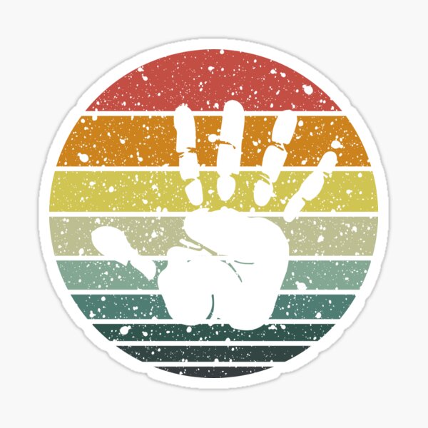 "Vintage Colorful handprint Birthday Gift" Sticker for Sale by ...