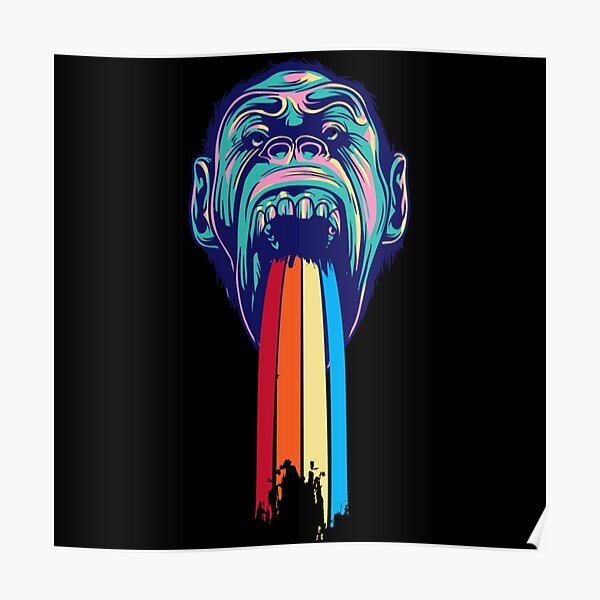 "Monkey Rainbow Puke" Poster for Sale by DNBotha | Redbubble