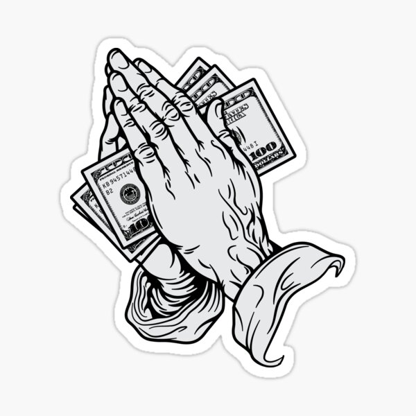 "Praying Hands - Feeling Blessed" Sticker for Sale by Sociojunkie ...