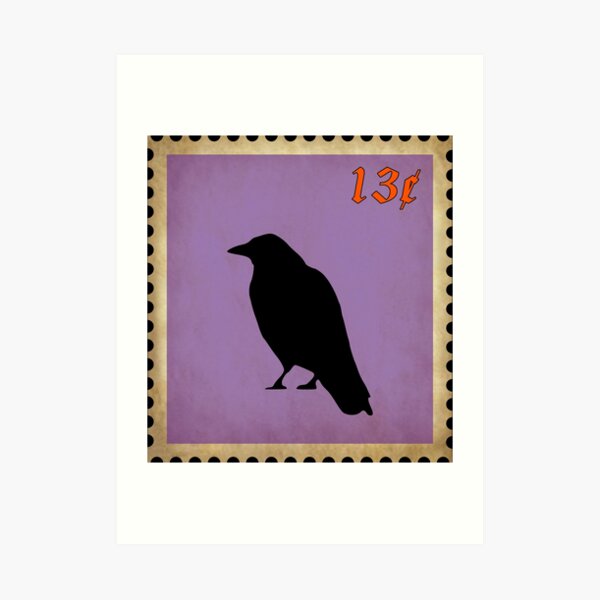 "Crow Silhouette on Postage Stamp" Art Print by Darcy777 | Redbubble