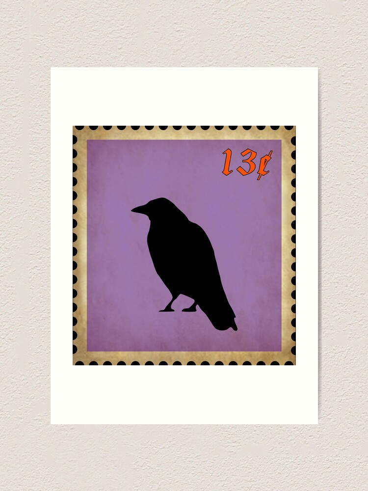 "Crow Silhouette on Postage Stamp" Art Print by Darcy777 | Redbubble