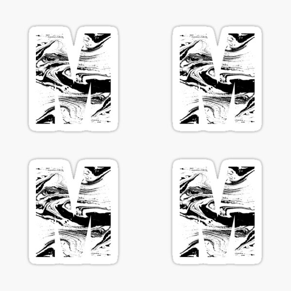 "Mu, M - Black Marble English Alphabet and Greek Letter with Sticker ...