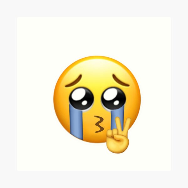 "sad girl hours crying pout emoji" Art Print by kcXdesign | Redbubble