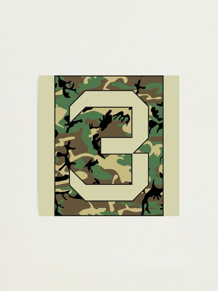 Lámina fotográfica «Número "3" tipografía Military Camo Stencil» de ...