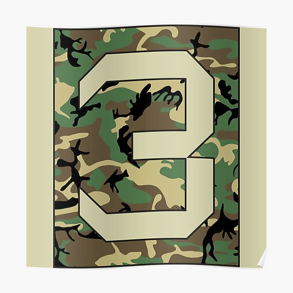 Póster «Número "3" tipografía Military Camo Stencil» de northsar ...