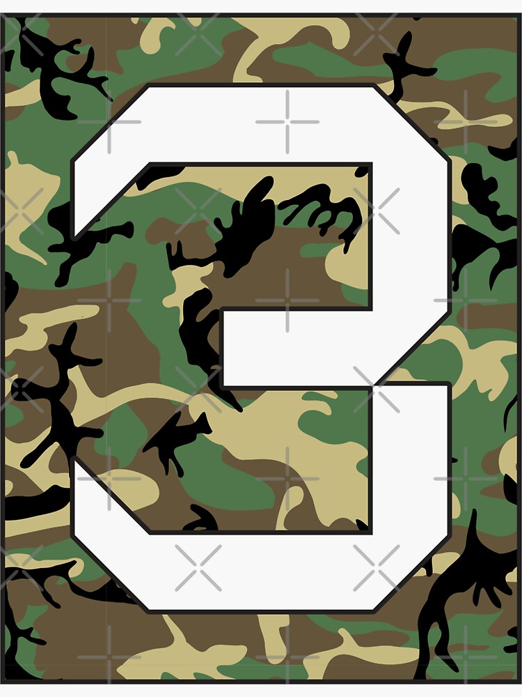 Pegatina «Número "3" tipografía Military Camo Stencil» de northsar ...