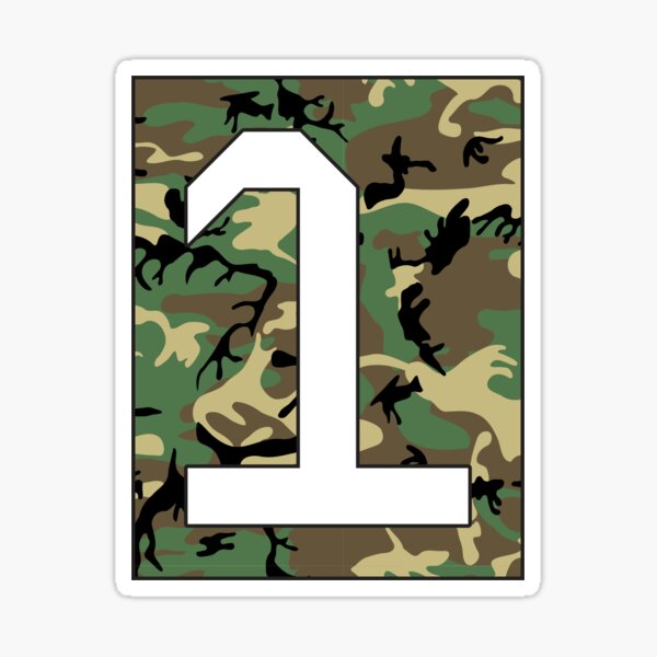 "Number "1" Military Camo Stencil font" Sticker by northsar | Redbubble