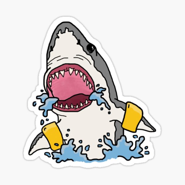 "Shark with Floaties" Sticker for Sale by brittx32 | Redbubble