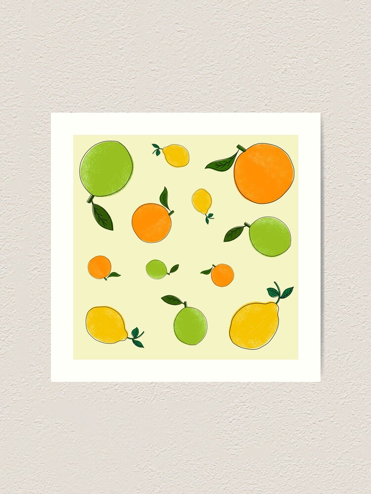 "Citrus Line Drawing Sticker Pack" Art Print for Sale by stephwil44 ...