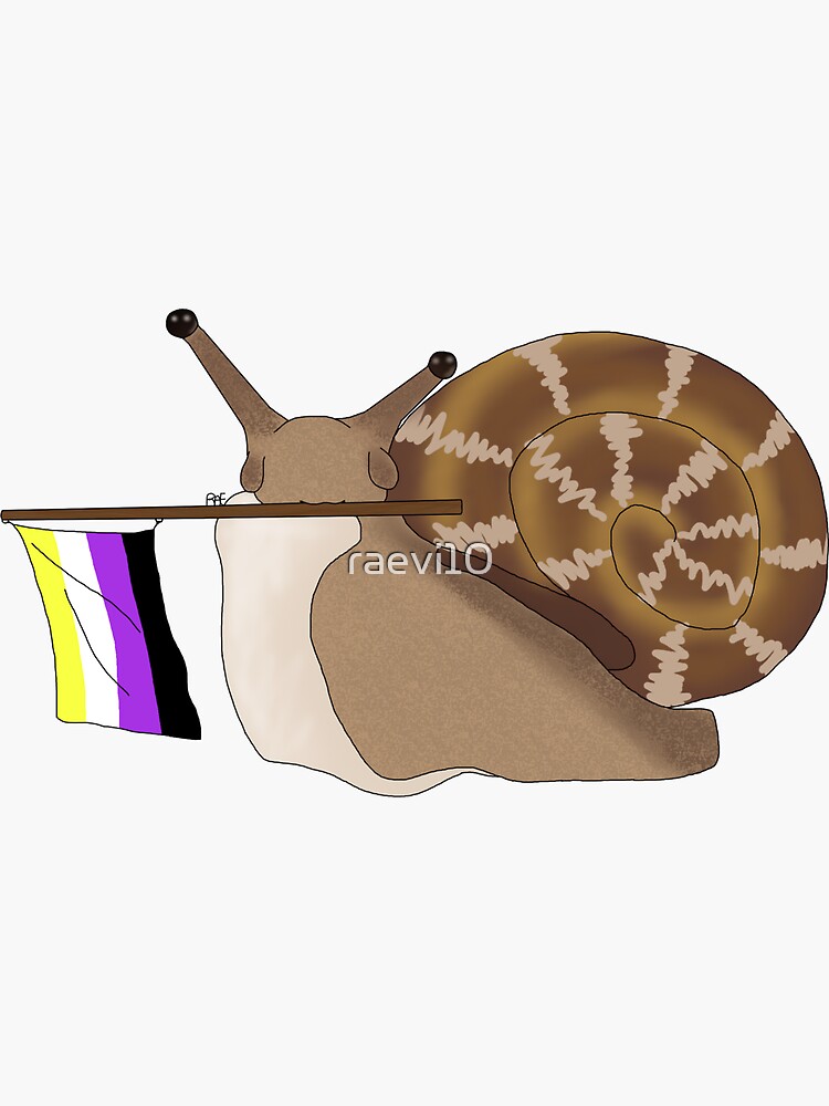 "Non-Binary pride snail sticker" Sticker for Sale by raevi10 | Redbubble