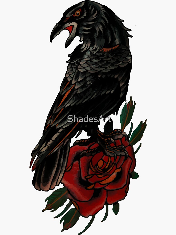 "Raven Rose" Sticker for Sale by ShadesArt | Redbubble