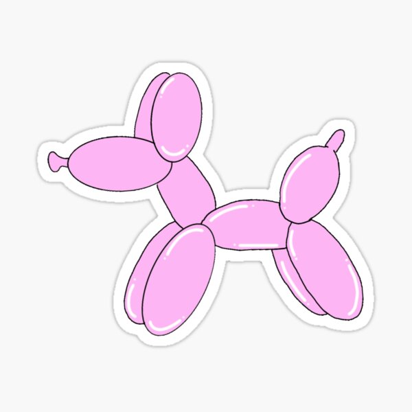 "Pink Balloon Dog" Sticker for Sale by madebymydesign | Redbubble