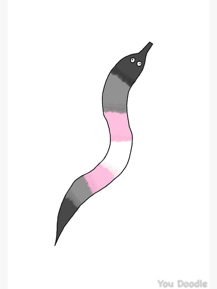 "Demi-girl pride flag worm on a string sticker " Sticker by Jamstudios-art | Redbubble
