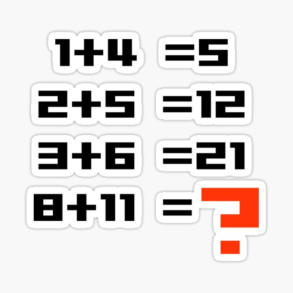 "math riddle" Sticker for Sale by montilla20 | Redbubble