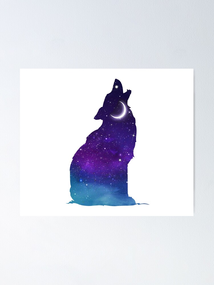 "Galaxy Wolf Howling " Poster by kellehco | Redbubble