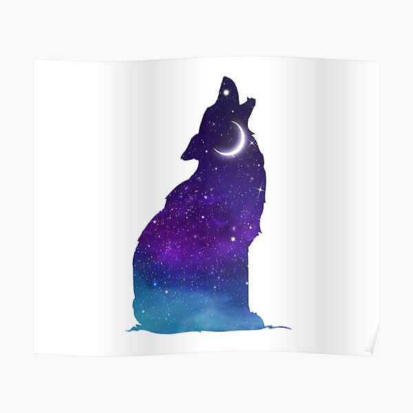 "Galaxy Wolf Howling " Poster by kellehco | Redbubble