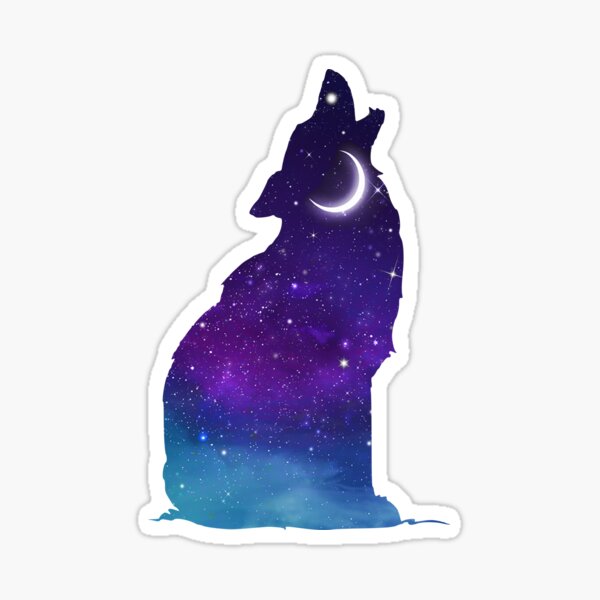 "Galaxy Wolf Howling " Sticker by kellehco | Redbubble