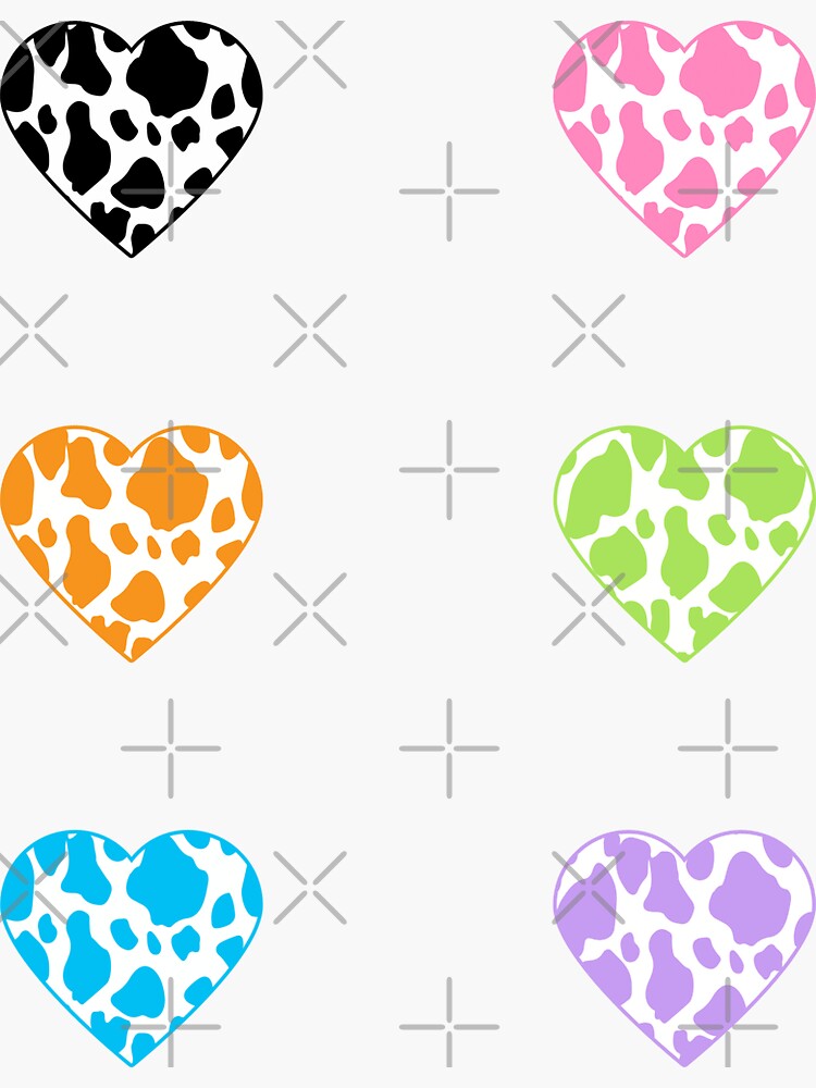 "Moo! Heart Sticker Pack" Sticker by anitaogata | Redbubble