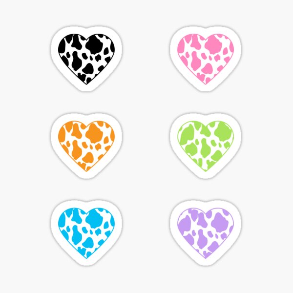 "Moo! Heart Sticker Pack" Sticker by anitaogata | Redbubble