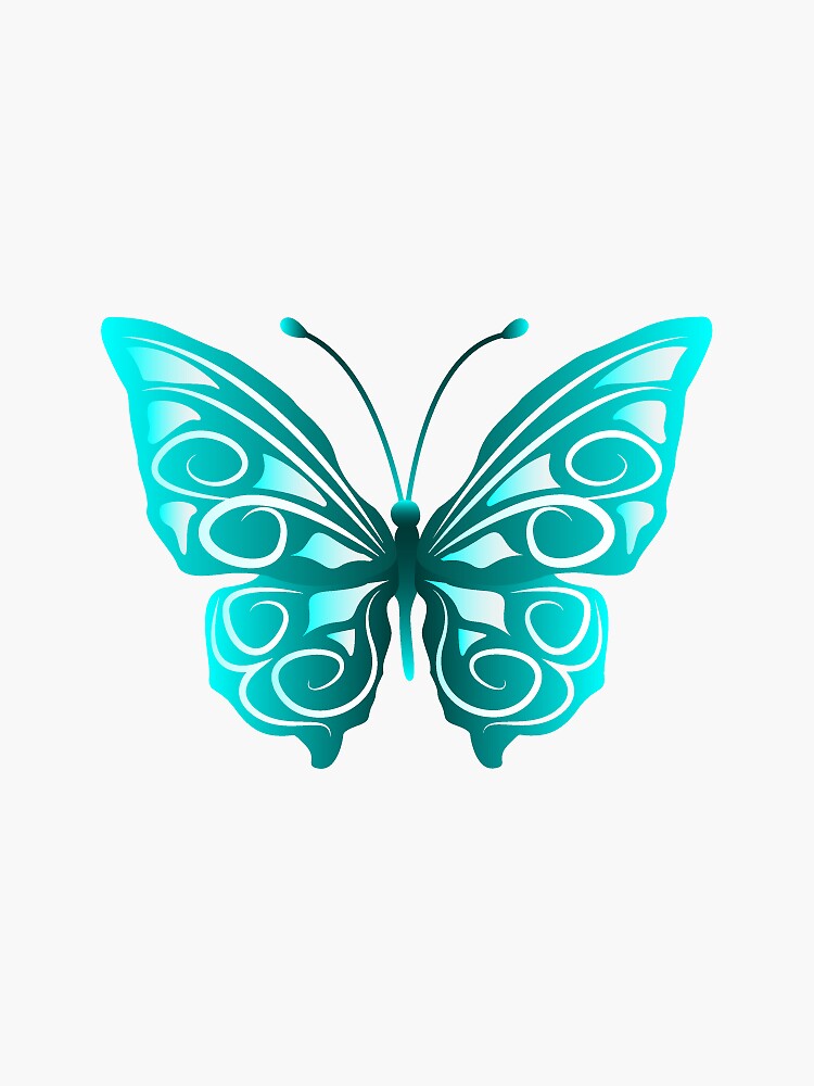 Pegatina «Mariposa, Colores Turquesa, Sueño, Estilo Minimalista» de ...