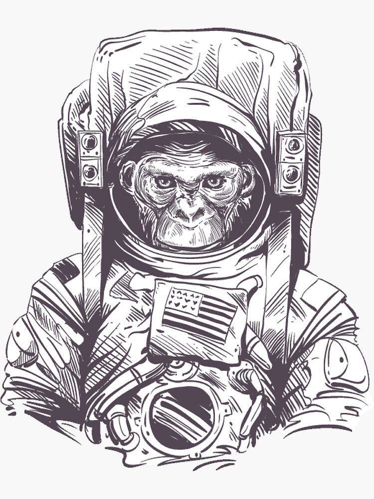 Pegatina «Traje espacial Astronauta Monos y simios en el espacio» de ...