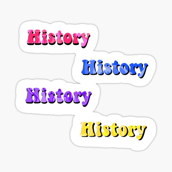 "History Label Sticker Pack" Sticker for Sale by GirlyGoods | Redbubble