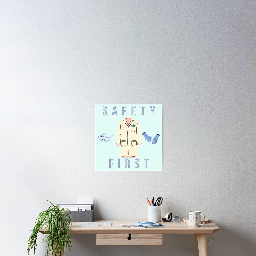 "Safety First Cute Lab Safety" Poster for Sale by quiet-charm | Redbubble