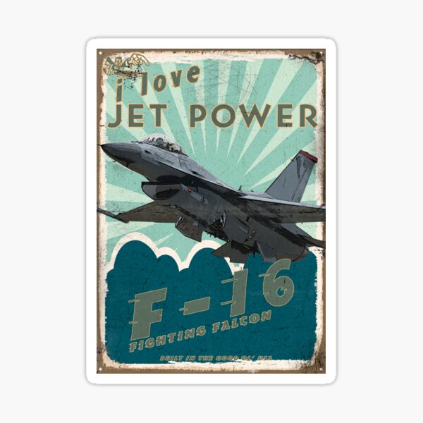 "F16_FightingFalcon_01AG" Sticker by SEADOGPRINTS | Redbubble