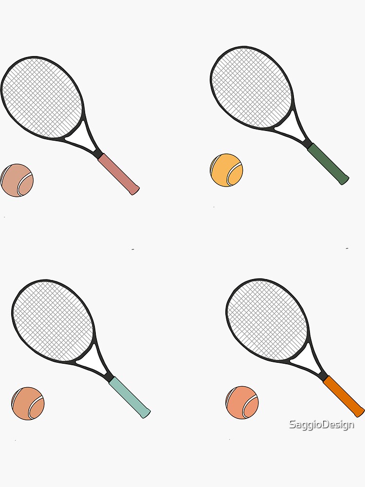 "Tennis Racket Sticker Pack" Sticker by SaggioDesign | Redbubble