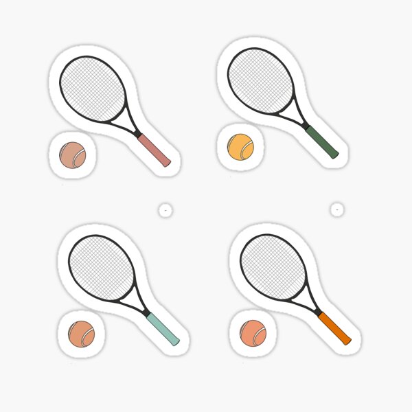 "Tennis Racket Sticker Pack" Sticker by SaggioDesign | Redbubble